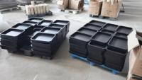 China 202406 Black Wooden Serving Tray Acacia Wood Material Custom Wood Tray with Handles for sale