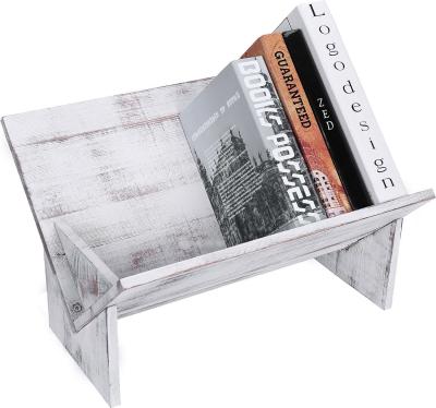 China Wooden Magazine Book Files Albums Display Retro Style Organizer Wall Shelf Decoration for sale