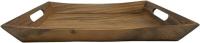China 19.88 X 14 X 2.5 Inch Acacia Curved Serving Tray Set With Handle Logo For Gifts Stores for sale