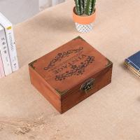 China Varnishing Handling Vintage Style Customized Small Wooden Wedding Photo Box with Lock for sale