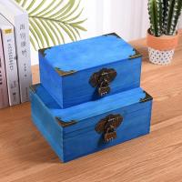 China Varnishing Handling Vintage Style Customized Small Wooden Wedding Photo Box with Lock for sale