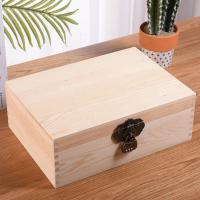 China Varnishing Handling Vintage Style Customized Small Wooden Wedding Photo Box with Lock for sale