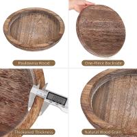 China Custom Wooden Serving Tray Rustic Round Candle Holder Decor for Cake Tools and Design for sale