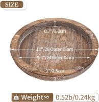 China Custom Wooden Serving Tray Rustic Round Candle Holder Decor for Cake Tools and Design for sale