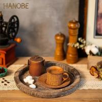 China Custom Wooden Serving Tray Rustic Round Candle Holder Decor for Cake Tools and Design for sale