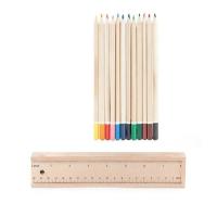 China 12 Color Pencils Wooden Pencil Case Box for Student Stationery Custom Order Accepted for sale