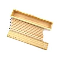 China 12 Color Pencils Wooden Pencil Case Box for Student Stationery Custom Order Accepted for sale