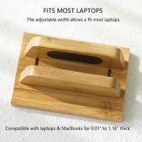 China Functional design Bamboo Laptop Stand Holder with Adjustable Dock Fits All MacBook Multifunctional for sale