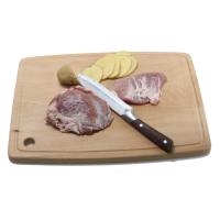 China Functional and Durable Solid Wood Beech Cutting Board with Handle Printing Burned for sale