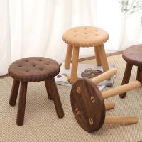 China Small Kids' Delight Custom Wooden Stools in Cookie Shape Made of Beech Walnut Wood for sale