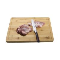 China Stocked Eco-Friendly Kitchenware Multi-Purpose Solid Wood Cutting Board with Handle for sale