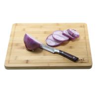 China Stocked Eco-Friendly Kitchenware Multi-Purpose Solid Wood Cutting Board with Handle for sale