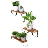 China Household Essential Qingdao Vitalucks Solid Surface Wood Floating Wall Shelf Set of 3 for sale