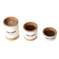 China Wooden Tea Storage Box Canister Cask for Tea Coffee Candy Embossing Printing Handling for sale