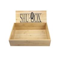 China Wooden Structure Custom Handmade Rectangle Shoe Box With Laser Engraved Printing for sale