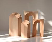China Modern Design Custom Wood Home Decor Graphic Illustration Art Decor Arch Sculpture for sale