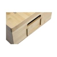 China Wooden Structure Custom Handmade Rectangle Shoe Box With Laser Engraved Printing for sale
