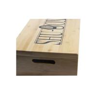 China Wooden Structure Custom Handmade Rectangle Shoe Box With Laser Engraved Printing for sale