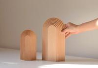 China Modern Design Custom Wood Home Decor Graphic Illustration Art Decor Arch Sculpture for sale