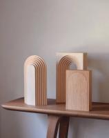 China Modern Design Custom Wood Home Decor Graphic Illustration Art Decor Arch Sculpture for sale