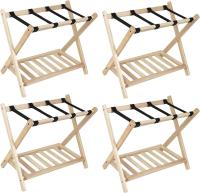 China High Quantity 2 Tier Foldable Luggage Racks with Shelf and Heavy Duty Nylon Belts for sale