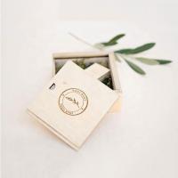 China Small Square Wooden Carved Packaging Box with Sliding Lid Environmental and Elegant Design for sale