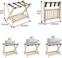 China High Quantity 2 Tier Foldable Luggage Racks with Shelf and Heavy Duty Nylon Belts for sale