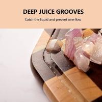China Customized 12X12X0.8 Inch Acacia Wooden Cutting Octagon Serving Board with Juice Groove for sale