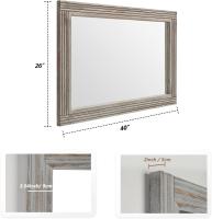 China Wooden Spliced Wall Mirror for Bathroom Solid Wood Frame Rustic Farmhouse Vanity Mirror for sale