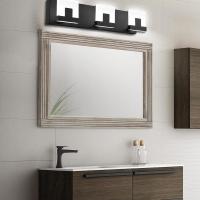 China Wooden Spliced Wall Mirror for Bathroom Solid Wood Frame Rustic Farmhouse Vanity Mirror for sale
