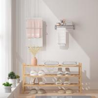 China Multi-Function 3-Tier Bamboo Shoe Rack for Customizable Storage Non-folding Stackable for sale