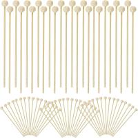 China 100PCS 6inch Rock Candy Sticks with Ball Wood Swizzle Sticks Modern and Simple Design for sale