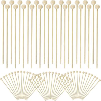 China 100PCS 6inch Rock Candy Sticks with Ball Wood Swizzle Sticks Modern and Simple Design for sale