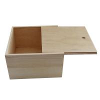 China Custom Logo Printed Pine Wooden Boxes with Sliding Lid Handmade and Plain Wood Color for sale