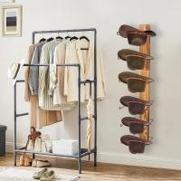 China Functional Design Multifunctional Wall Mount Storage Shelf and Hat Rack for Bamboo for sale