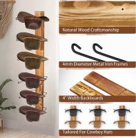 China Functional Design Multifunctional Wall Mount Storage Shelf and Hat Rack for Bamboo for sale