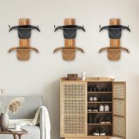 China Functional Design Multifunctional Wall Mount Storage Shelf and Hat Rack for Bamboo for sale