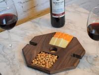 China Wood Wine Holder with High Quantity Advantage Portable Food Serving Tray Wine Bottle Tray for sale