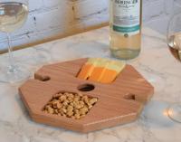 China Wood Wine Holder with High Quantity Advantage Portable Food Serving Tray Wine Bottle Tray for sale