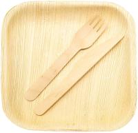 China 10-Piece Set of Palm Leaf Plates for Wedding Dinner Round and Square Disposable Dishes for sale