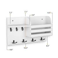 China Double Tier Wall Mount Storage Shelf Magnetic Home Hanging Organizer Rack with Key Holder for sale