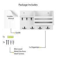 China Double Tier Wall Mount Storage Shelf Magnetic Home Hanging Organizer Rack with Key Holder for sale