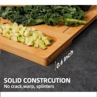 China Popular Custom Service Bamboo Cutting Boards For Kitchen Set Of 3 With Juice Groove for sale