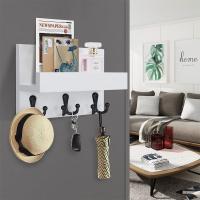 China Double Tier Wall Mount Storage Shelf Magnetic Home Hanging Organizer Rack with Key Holder for sale