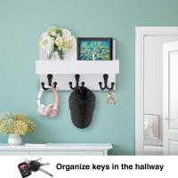China Double Tier Wall Mount Storage Shelf Magnetic Home Hanging Organizer Rack with Key Holder for sale
