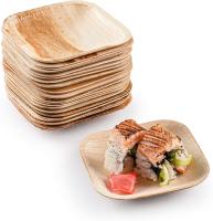 China Eco-Friendly 20 Pack Biodegradable Palm Leaf Plates 10 Inch Square Sturdy Like Bamboo Disposable Elegant for sale