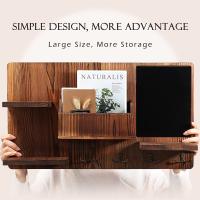 China OEM Wooden Wall Shelf With Cloth Hook Entryway Organizer Coat Hooks Key Rack Mail Holder Creative Wall Hanger Holder for sale