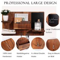 China OEM Wooden Wall Shelf With Cloth Hook Entryway Organizer Coat Hooks Key Rack Mail Holder Creative Wall Hanger Holder for sale