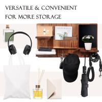 China OEM Wooden Wall Shelf With Cloth Hook Entryway Organizer Coat Hooks Key Rack Mail Holder Creative Wall Hanger Holder for sale