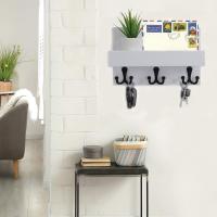 China Wall Decorative Wooden Key Hanger with 3 Double Hooks Functional Design Key Holder for sale